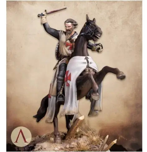 1/24 75mm Mounted Templar Knight Crusades Era 75mm Toy Resin Model ...