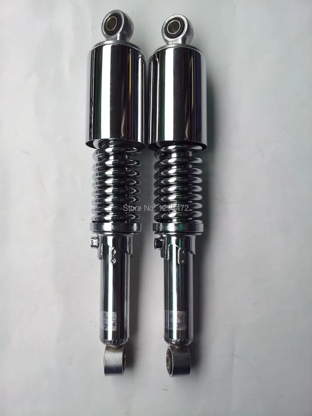 Universal-2-pieces-340mm-350mm-EYE-TO-EYE-CHROME-rear-motorcycle-shock ...