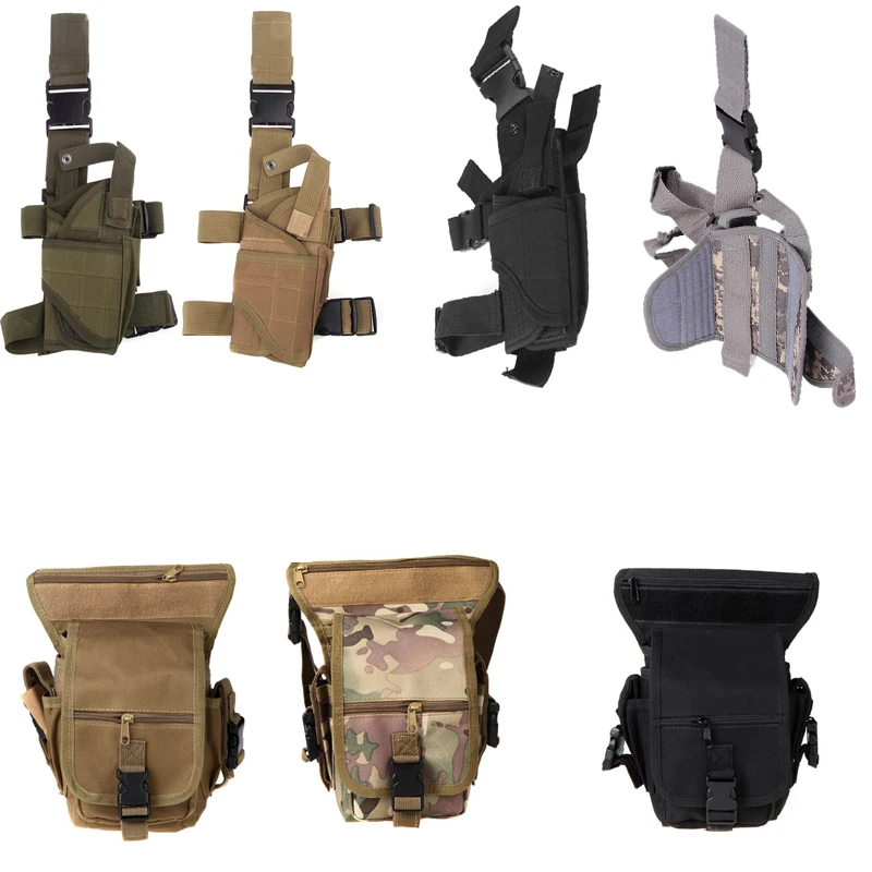Outdoor Hunting Tactical Puttee Thigh Leg Holster Pouch Wrap-around ...