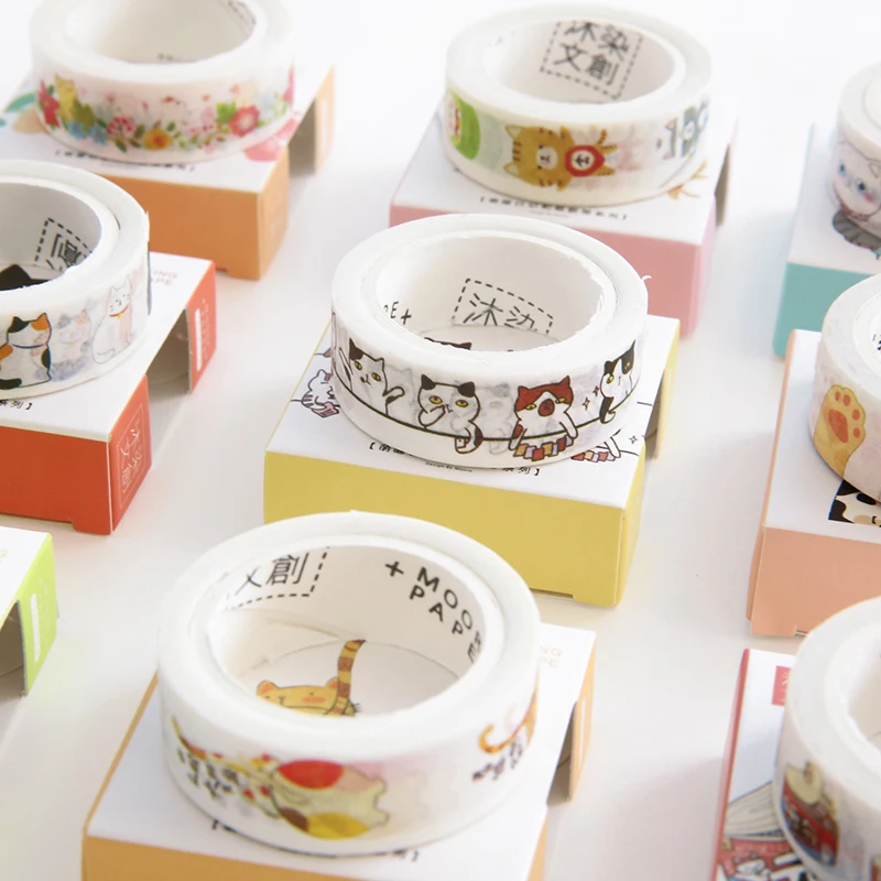 Васи лента 15 мм широкая декоративная маскирующая лента, милый кот ...