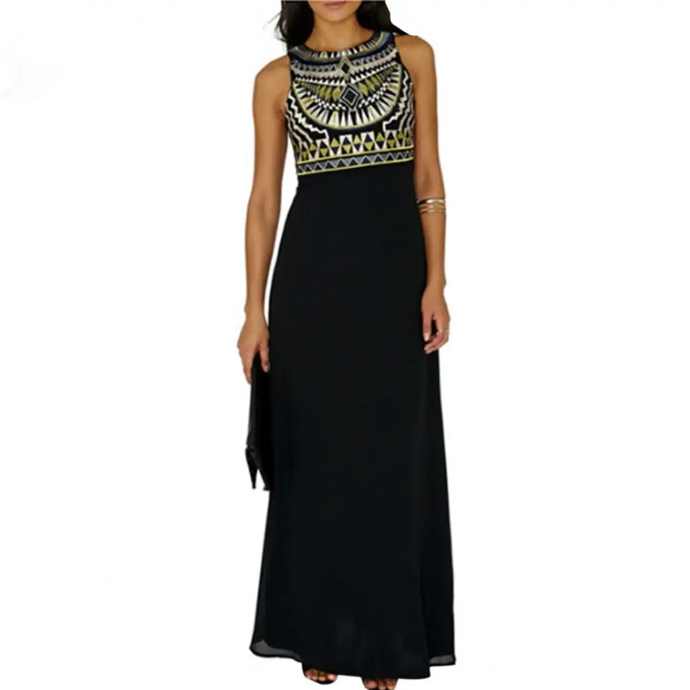Boho Ehthic Tribal Print Long Maxi Dress Chiffon Party Brazilian Spring