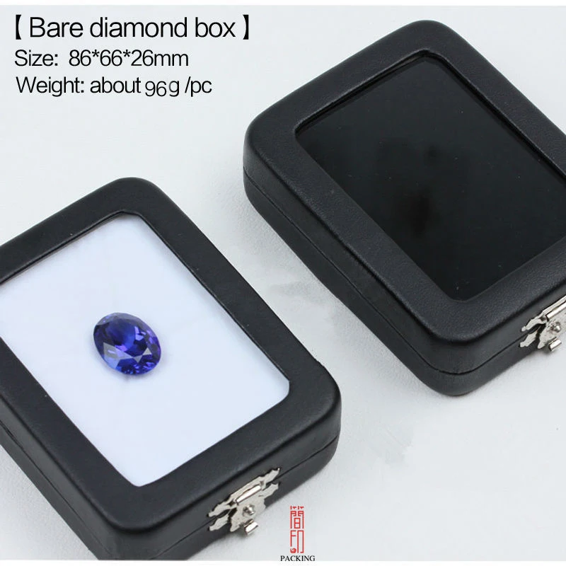 wholesale-6pcs-lot-Gem-box-black-leather-rectangular-diamond-box-the ...
