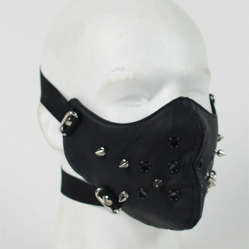 Cosplay-Costume-Punk-Rock-Face-Mask-Hip-hop-Halloween-Party-PU-Leather ...