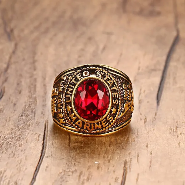 18K Gold Plated United States Army Military Ring