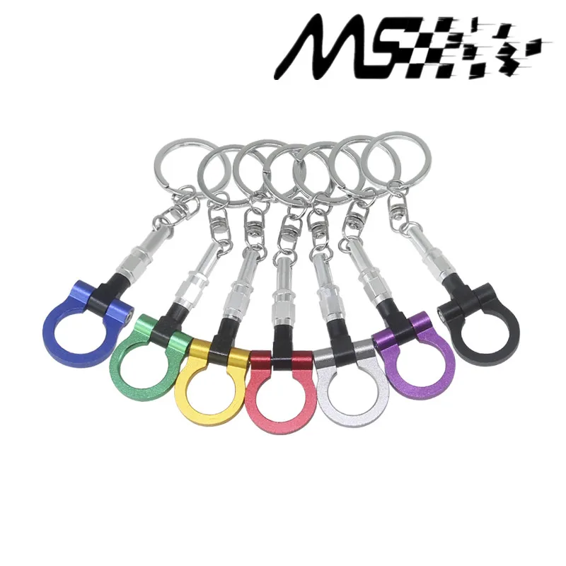 Black JDM STYLE Tow Hook Hanger Aluminium Keychain Key Chain Car Tail ...