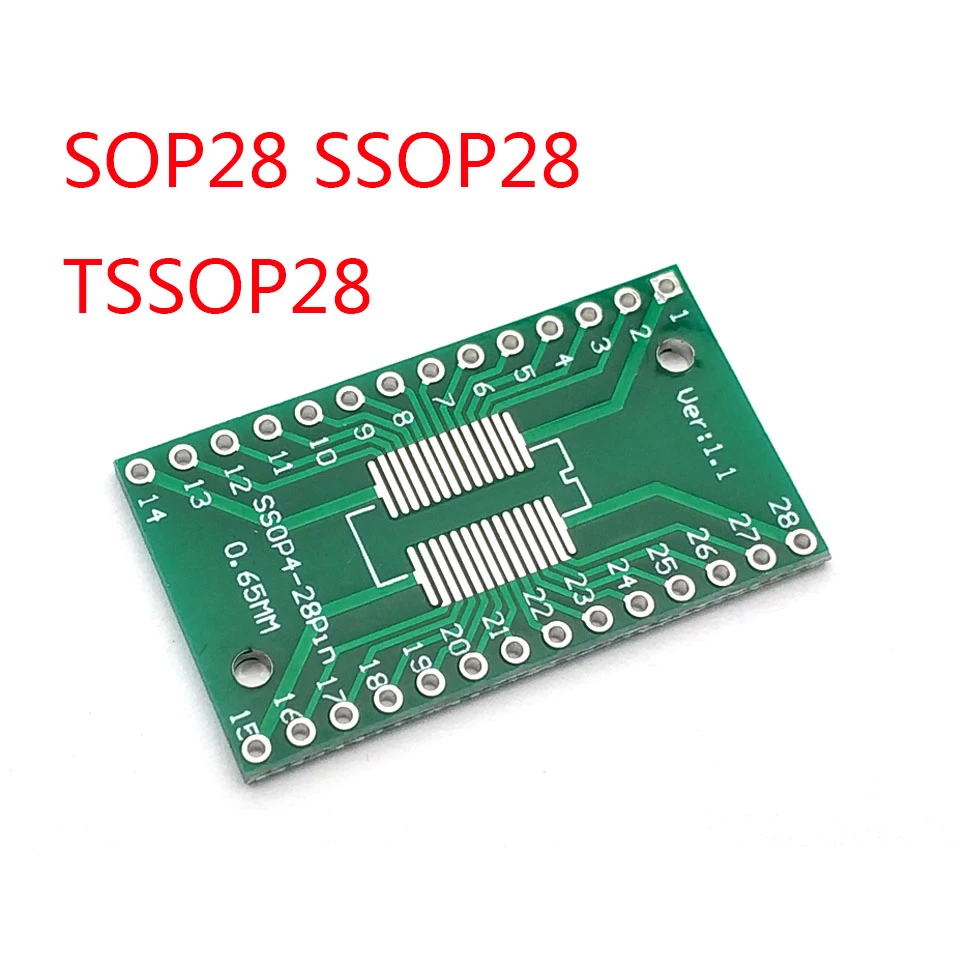 Ssop28 Sop28 Tssop28 To Dip28 Adapter Converter Pcb Board 0.65/1.27mm ...