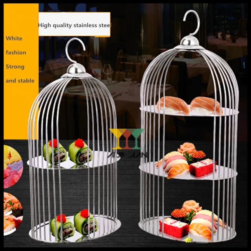1-PCS-European-stainless-Steel-Dessert-Plate-Bird-Cage-Dessert-Holder ...