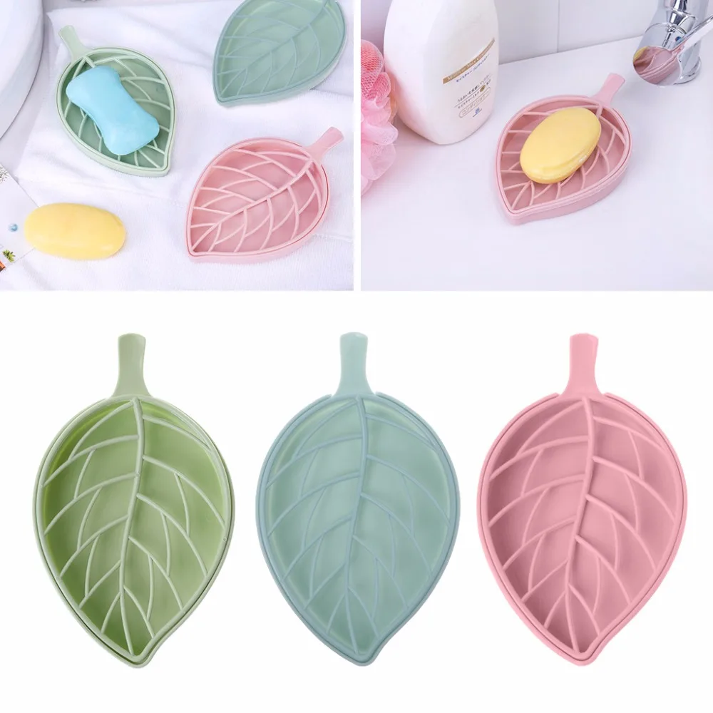Leaf shape Double layer Non slip soap box Toilet shower tray draining ...