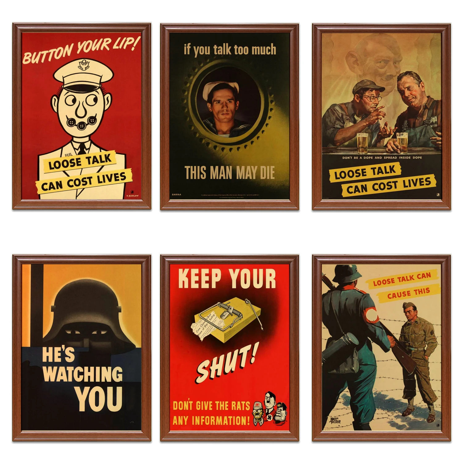 Vintage Usa Ww2 Careless Talk Propaganda Poster Loose Talk Causes This ...