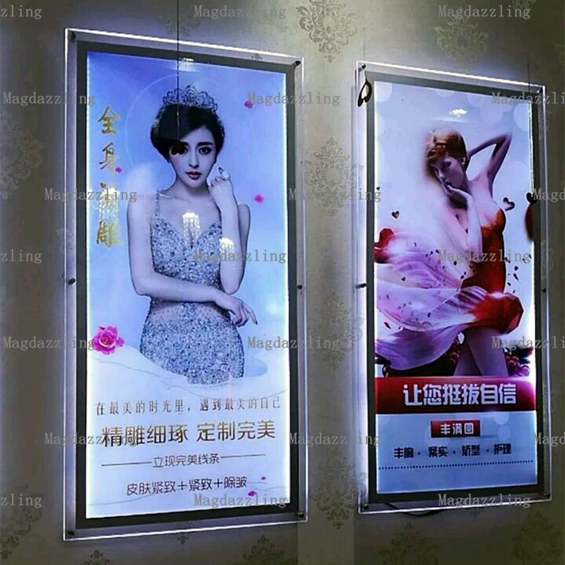 Wall mounted acrylic frame led advertising panel 24"x36" advertising ...