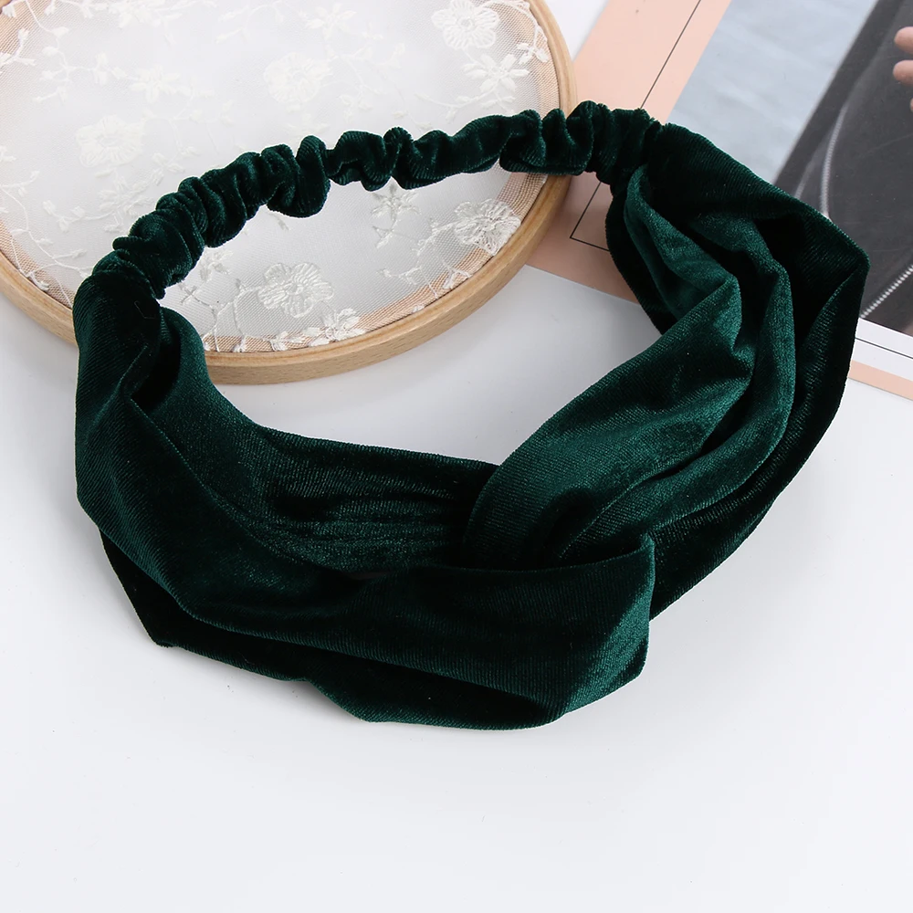 Colorful Girls Trendy Headband Lady Velvet Twist Headwrap Women Fashion