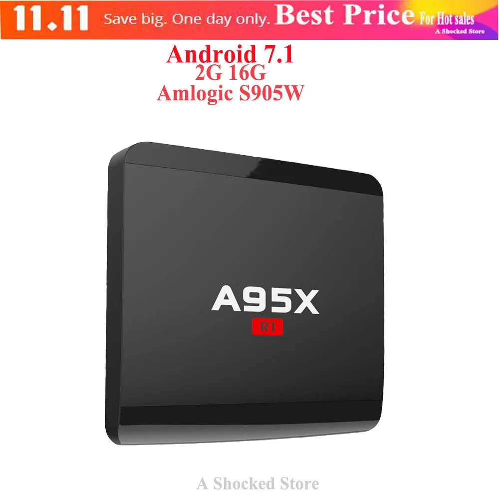A95X R1 Android TV Box Amlogic S905W Android 7.1 TV BOx RAM 1G 2G ROM ...