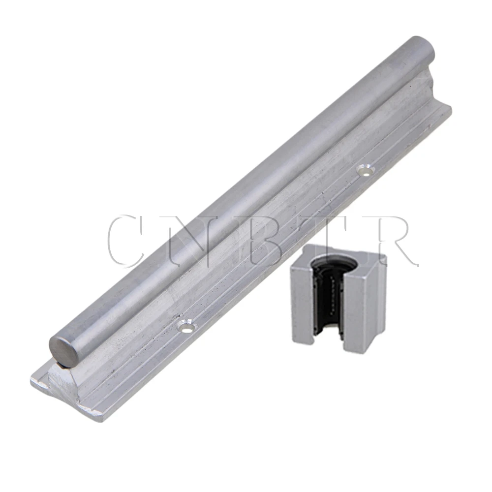 2x Silver CNBTR 12mm Shaft 200mm Linear Bearing Rail w/ Open Linear ...