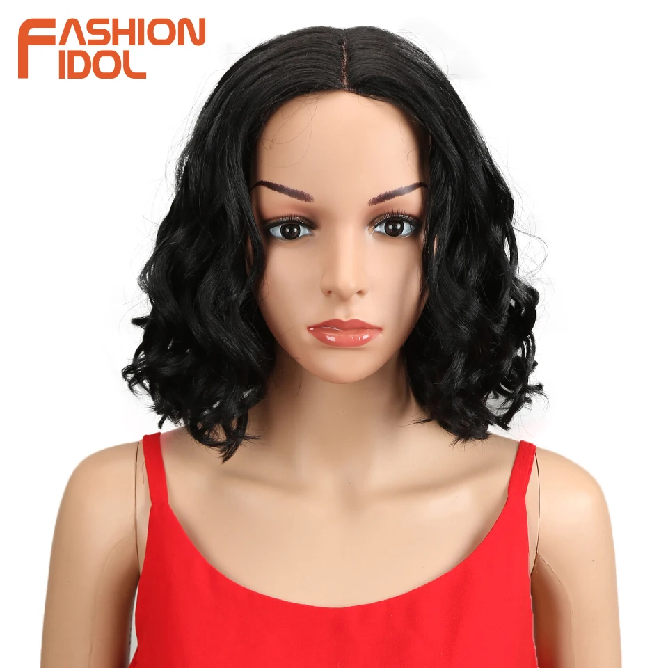 FASHION IDOL Synthetic Wig 12 Inch Bob Lace Front Wig Ombre Golden Pink ...