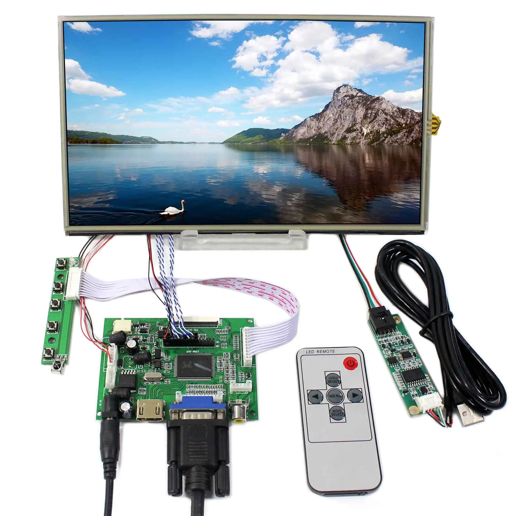 HDMI VGA 2AV LCD Controller Board 10.1inch B101XAN01 1366x768 Touch LCD ...
