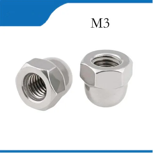 Free Shipping 100pcs Din1587 Acorn Nuts M3 Stainless Steel 304 Cap Nut