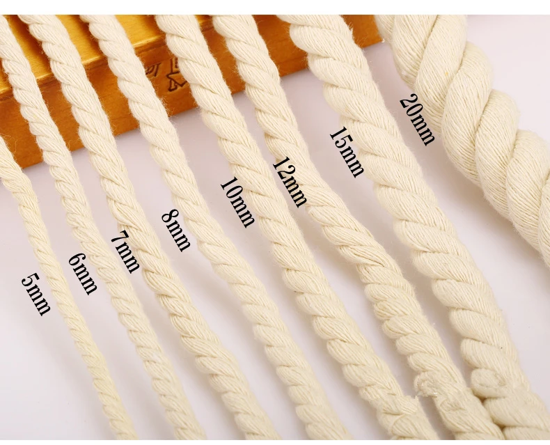 2mm 3mm 6mm Braided Woven Twisted Cotton Cord DIY Beading String ...