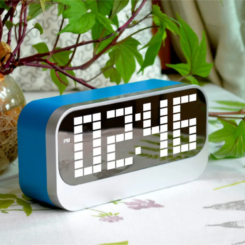 New mirror led alarm clock Led digital clock with temperature display ...