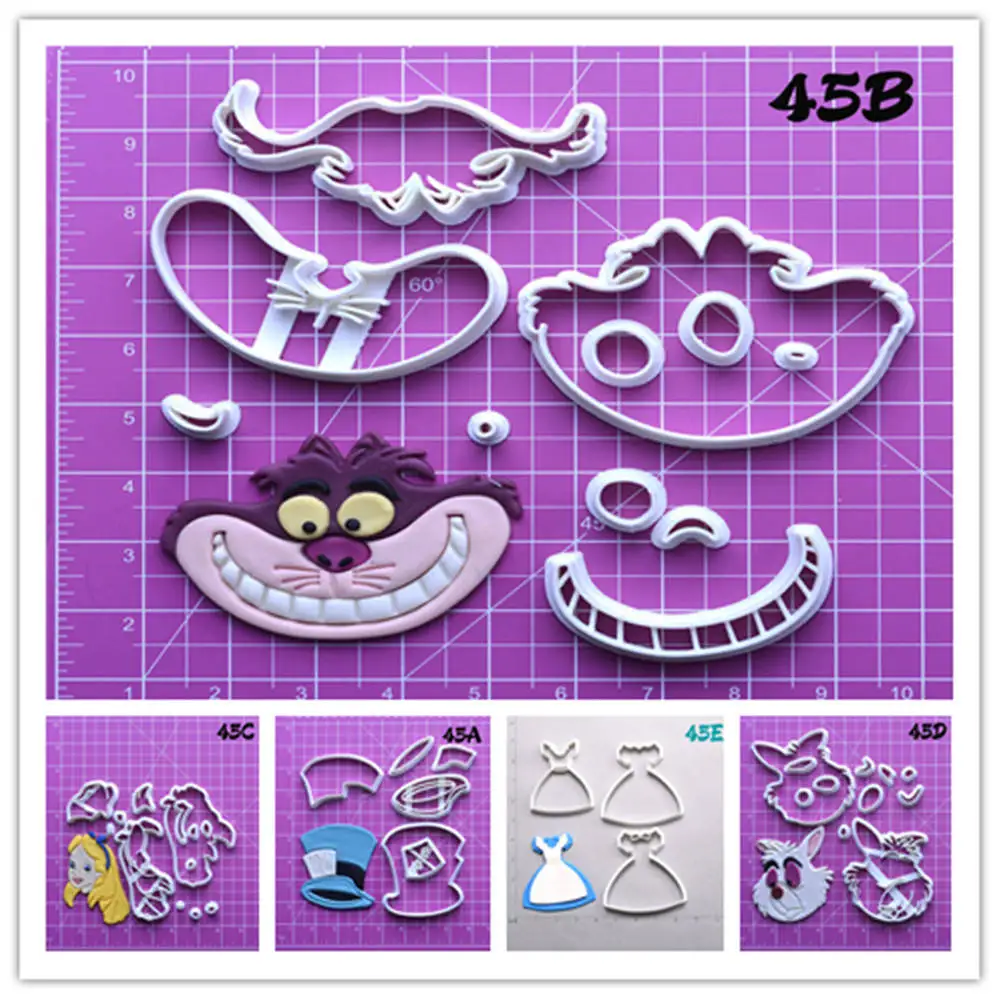 Popular Film Alice In Wonderland Character Biscuit Cutter Set Custom
