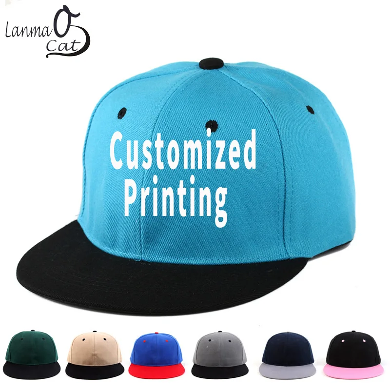 Lanmaocat Mix Colors Hip Hop Cap Custom Logo Text Print Adult Women Men ...