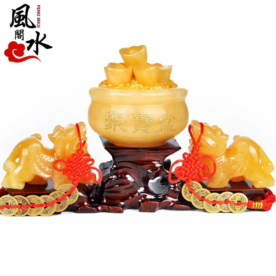 Ge cornucopia adornos de jade, oro, valiente, un par de mezcla de ...