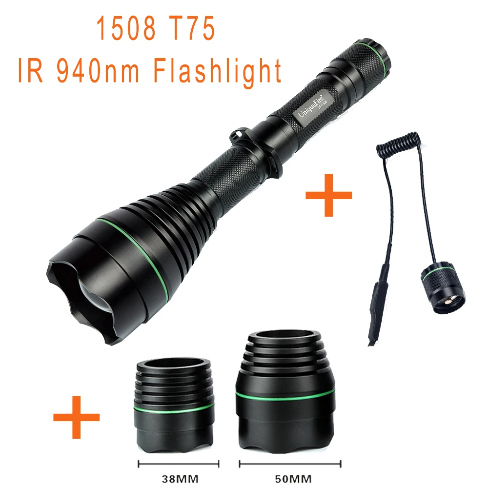 Uniquefire 1508 Ir 940nm Infrared Led Flashlight 75mm Convex Lens Zoon ...