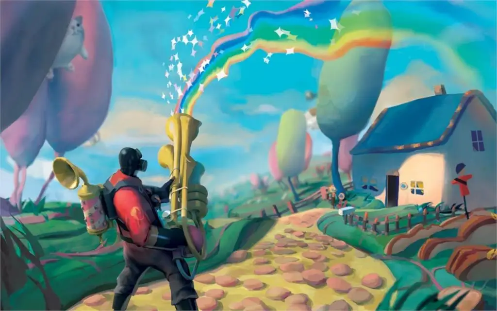 lovely rainbow house pyro tf2 team fortress 2 artwo living room bedroom ...