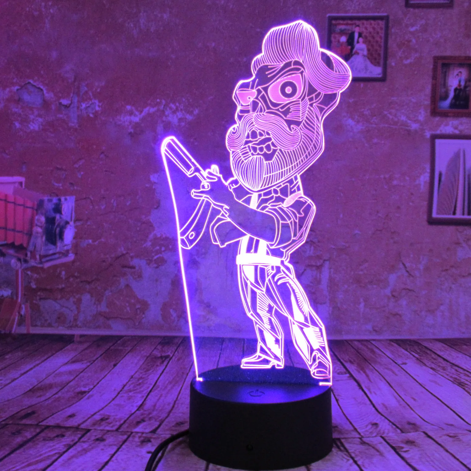 Pirate 3D Lamp Optical Illusion Night Light for Kids Nursery 7 Color ...