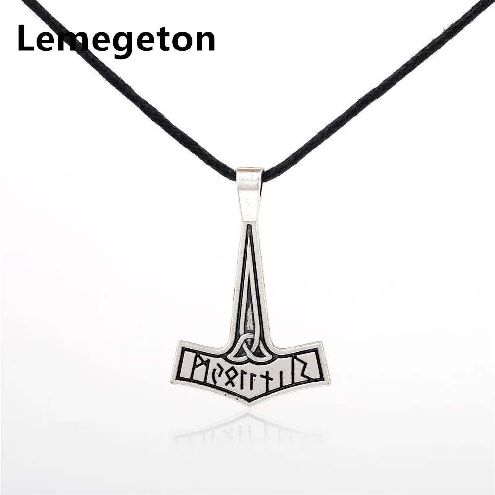 Lemegeton Norse Vikings Futhark Rune Sigil THOR'S HAMMER Charms Pewter ...