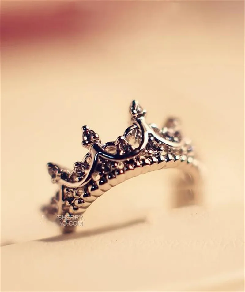 Reina Corona de Plata Anillos Para Las Mujeres Punk Marca de Moda Joyas ...
