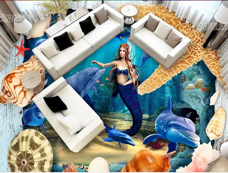 3d floor murals Ocean World 3d stereoscopic wallpaper vinyl flooring ...
