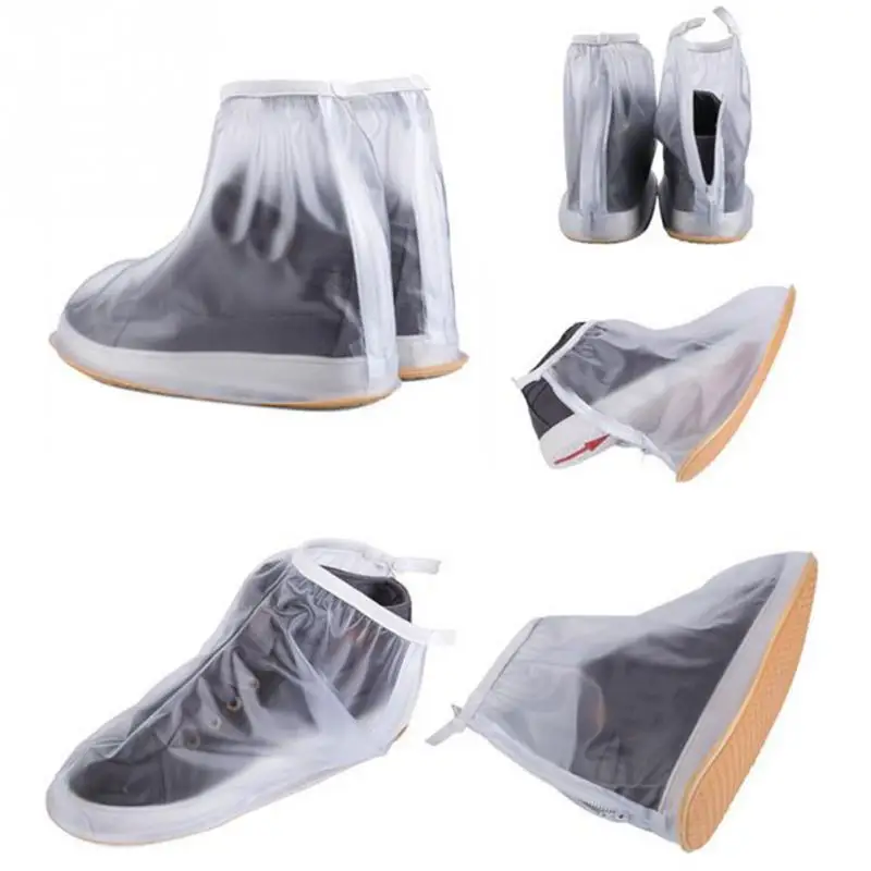 Unisex Men Women Rain proof Waterproof Flat Ankle Boots Cover Thicker ...