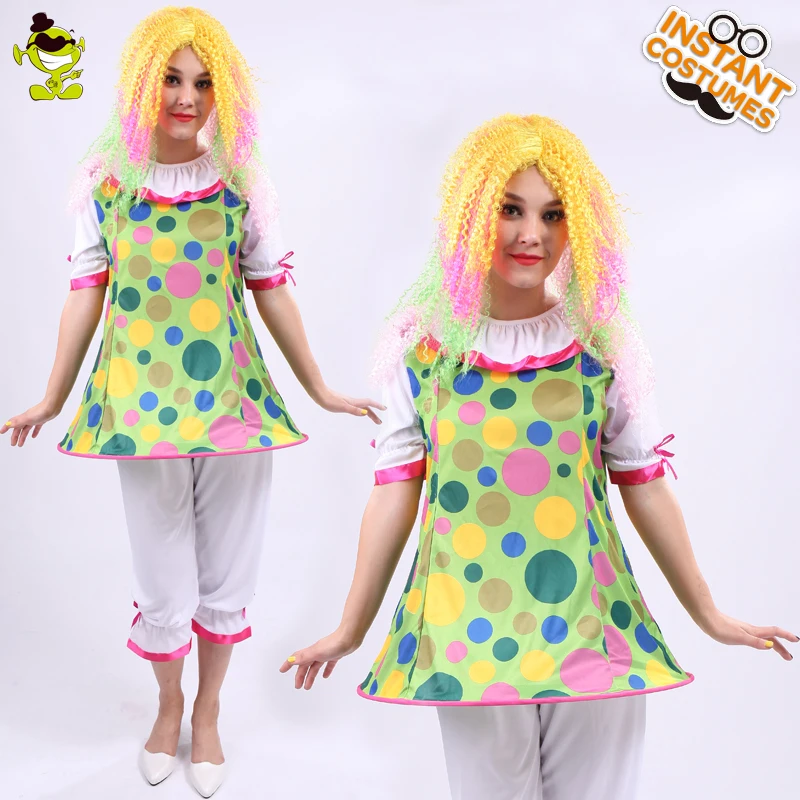 Women Colorful Clown Costumes Adult Beautiful Circus Girl Cosplay ...