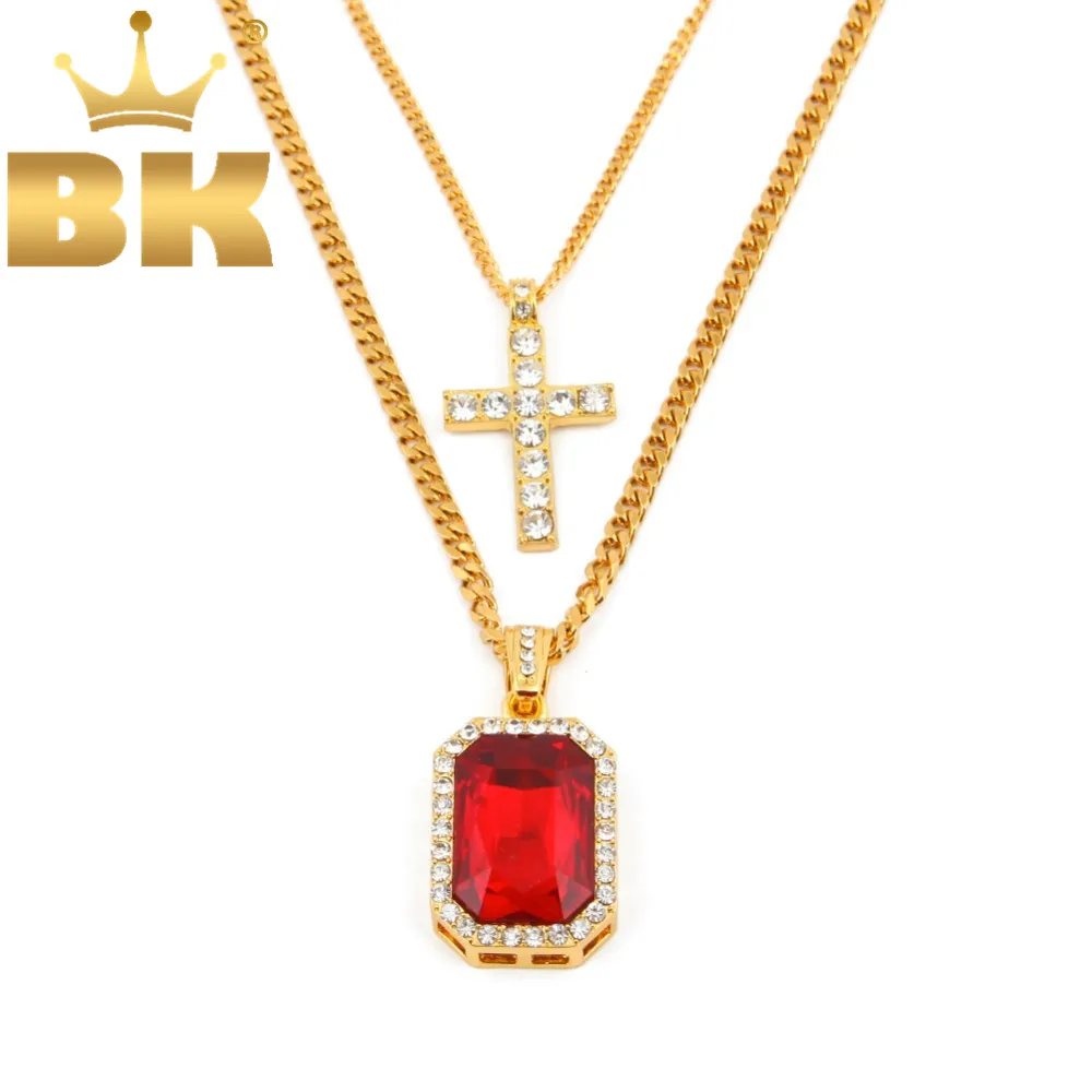 Hiphop Jewelry Small Full Rhinestone Bling Bling Cross Pendant Chain ...