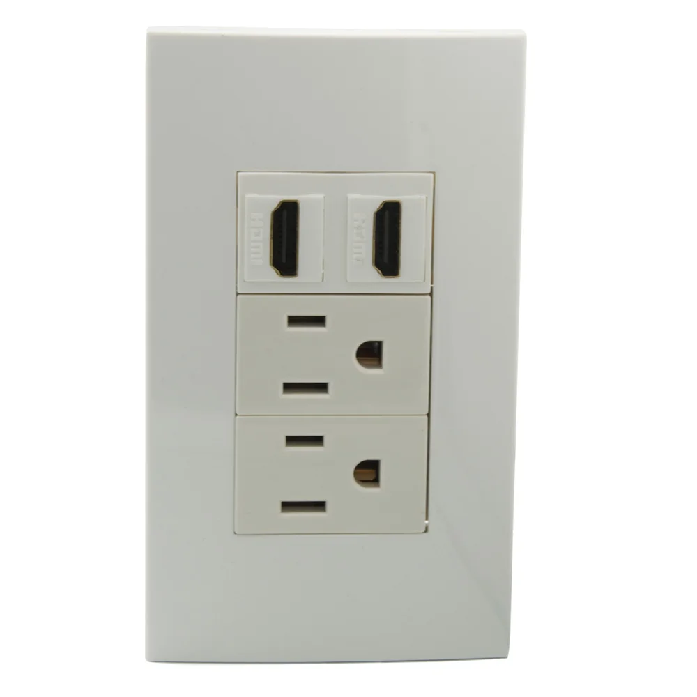 1 Gang Dual HDMI US AC Power Wall Plate Support Customization|Extension ...