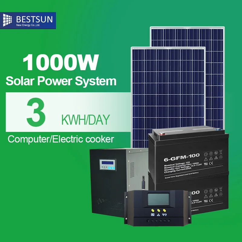 home solar panel system 1000w portable solar kit for home with battery ...