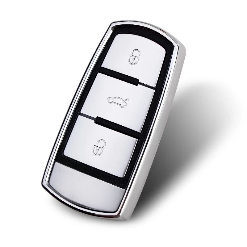 For VW VOLKSWAGEN Passat CC Silver Silica Gel Smart Key Case Cover ...