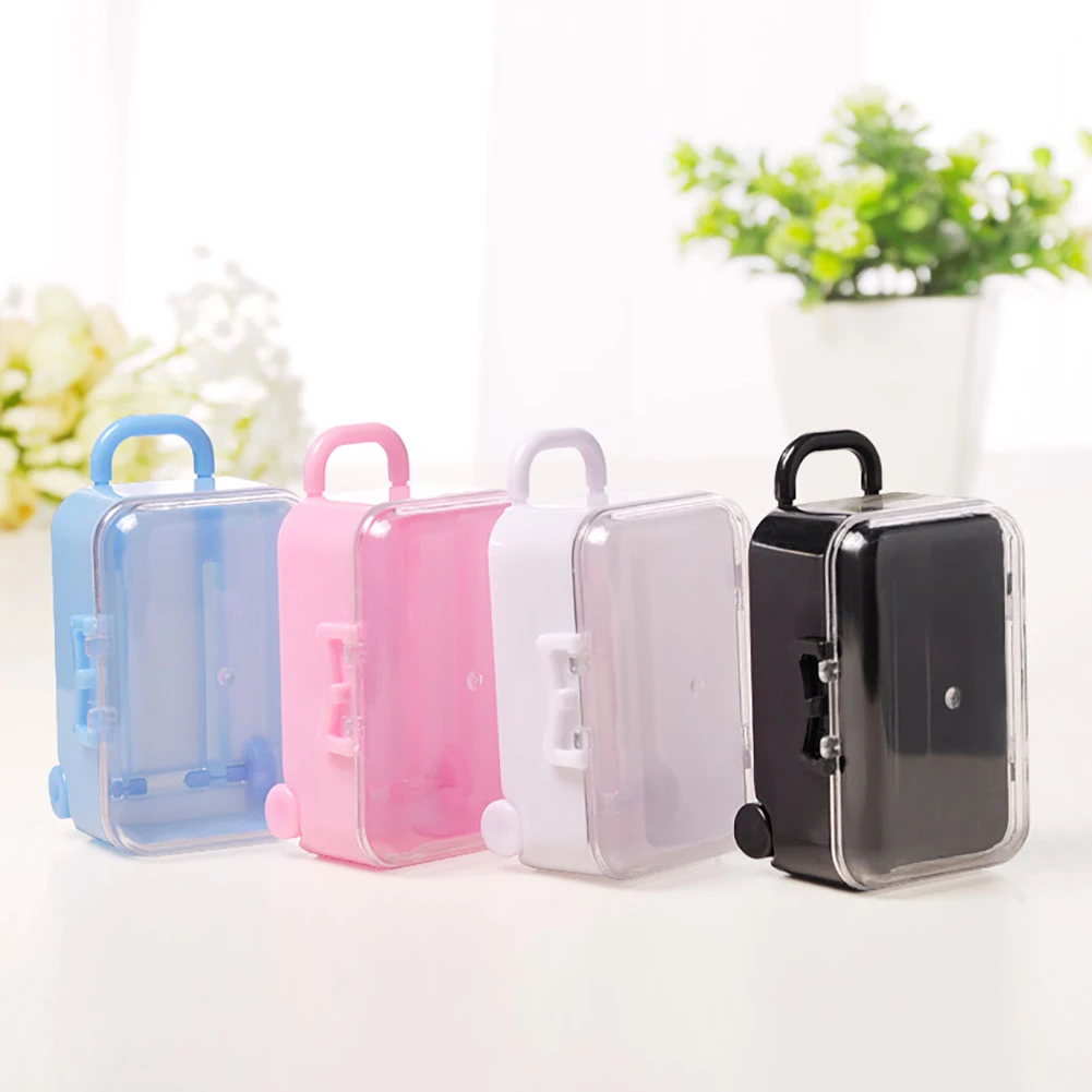 12pc/lot Plastic Candy Boxes Mini Trolley Case Shaped Candy Box Luggage ...