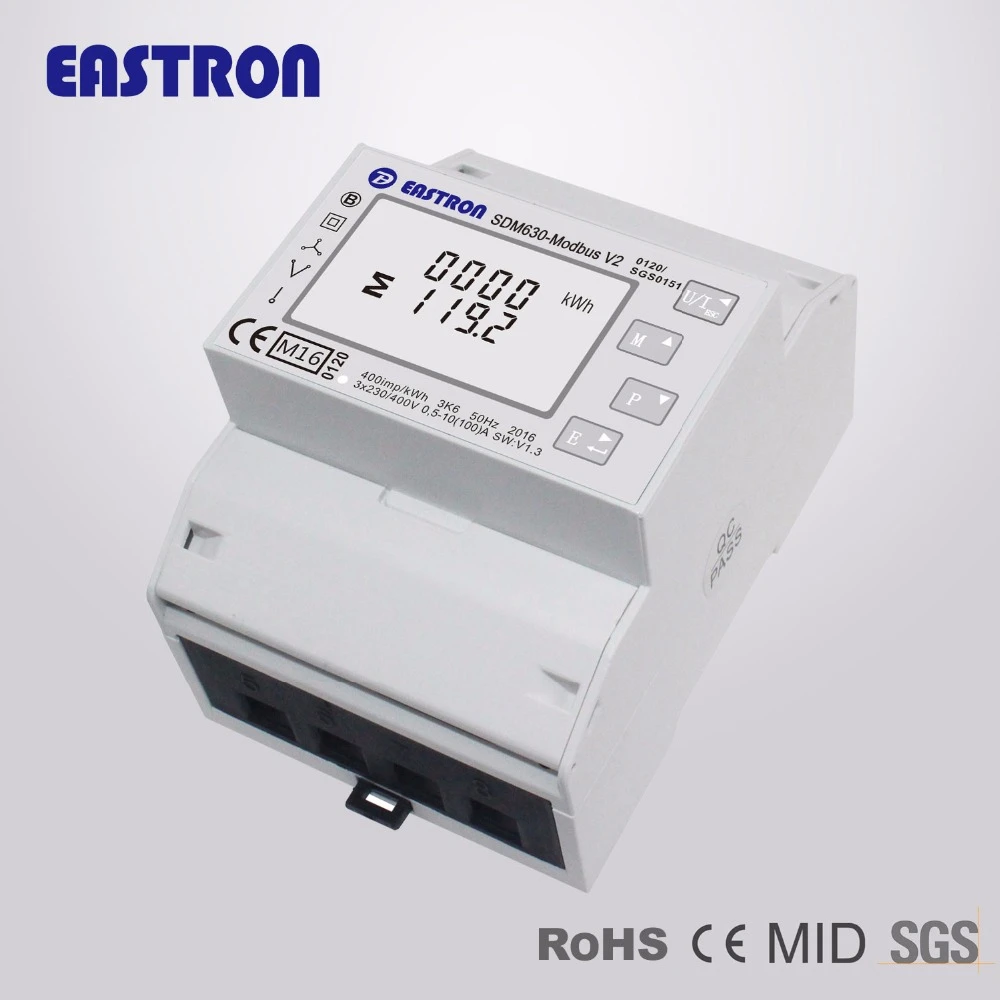 Sdm630 Modbus V2 Mid, Multi-function Power Analyser, 1p2w 3p3w 3p4w, Modbus/pulse Output Port ...