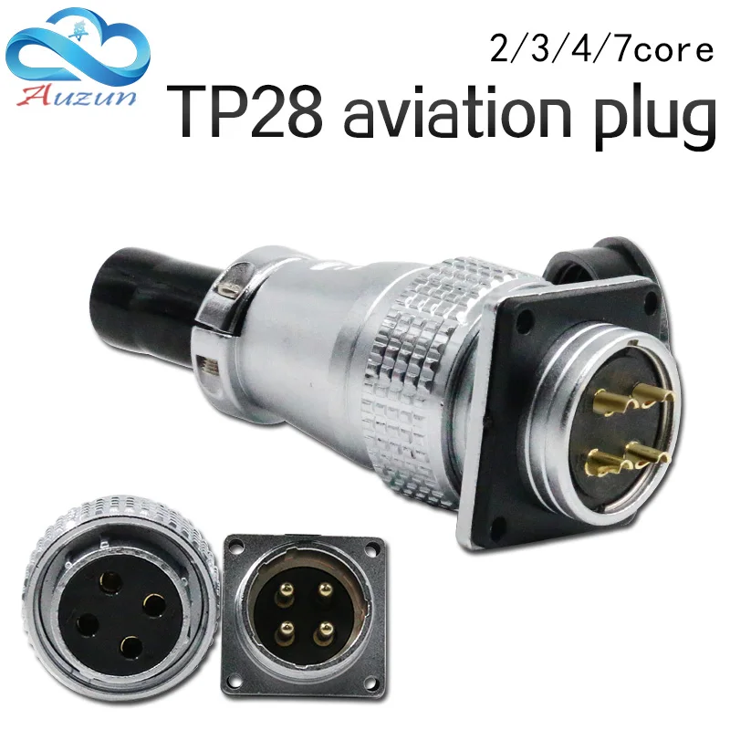 Aviation plug socket round connectorTP series 2/3/4/7core diameter 28MM ...
