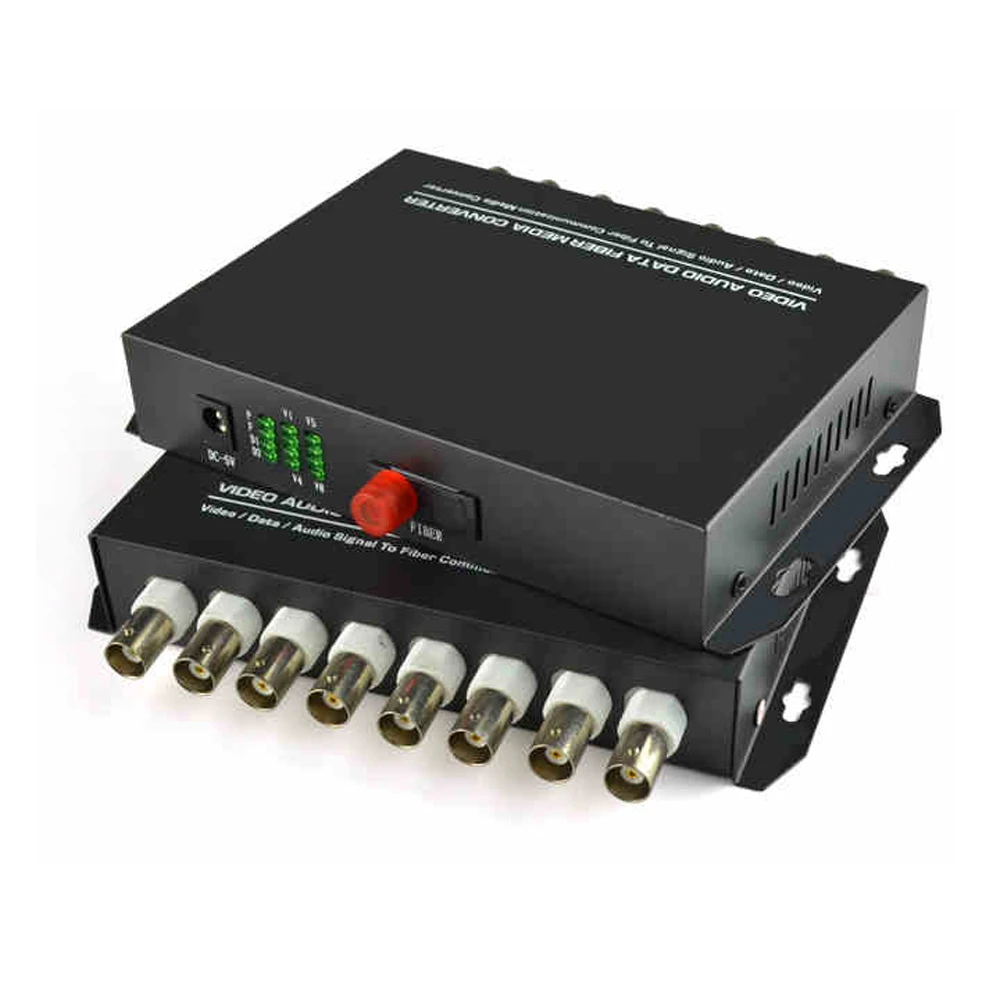 8 Channel Digital Video Optical Fiber Media Converters Transmitter ...