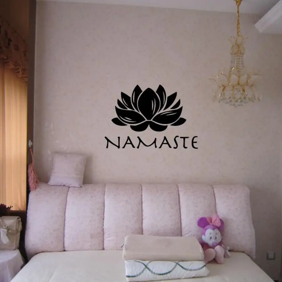Free Shipping Namaste Wall Decal Sticker , Lotus Yoga Art Wall ...