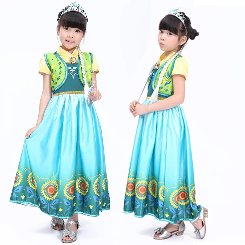 Free shipping 2016 new Anna cosplay princess dress children's clothing ...