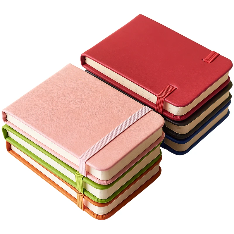 Pocket Sized Small Notebook, Memo Pads PU Leather Cover 46 Sheets Blank ...