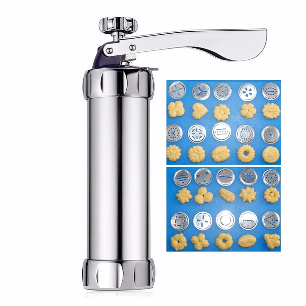 Biscuit Press Set Cookie Maker Machine Kit Stainless Steel 20 Discs 4 ...