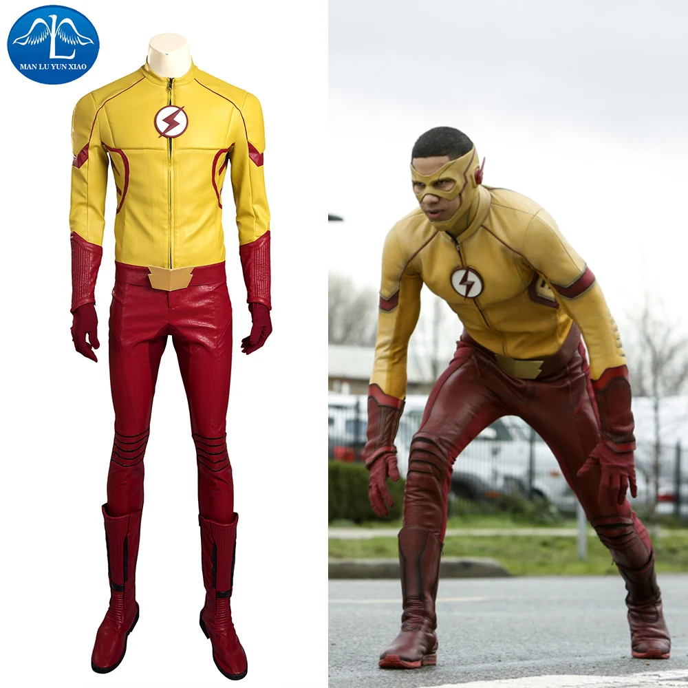Aliexpress.com : Buy MANLUYUNXIAO The Flash Season 3 Kid Flash Costume ...
