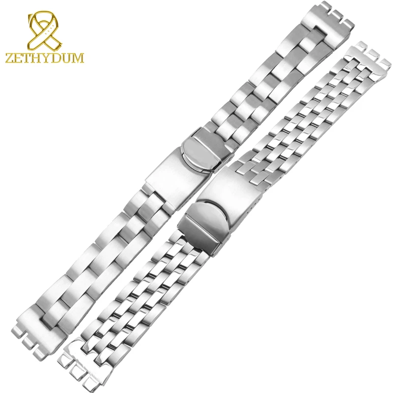 Stainless steel bracelet solid metal watchband 17mm For SWQ Watch strap ...