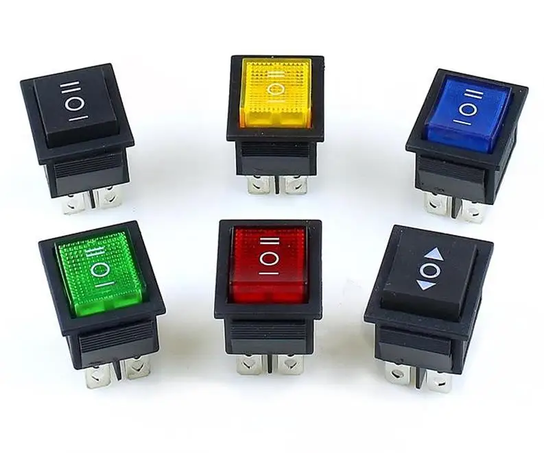 KCD4 3 Position 6 Pins On Off on 6P Rectangular Latching Rocker Switch ...