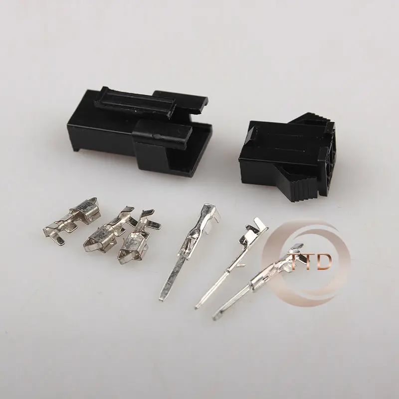 100 Sets JST 2.54mm SM 3 Pin 3 Way Multipole Connector plug With ...