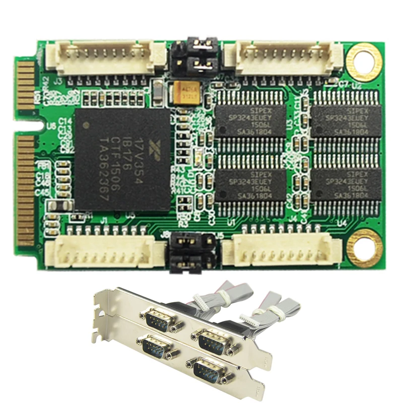 Mini PCIe 4 Serial ports Controller card mini PCI e to DB9 RS232 ...